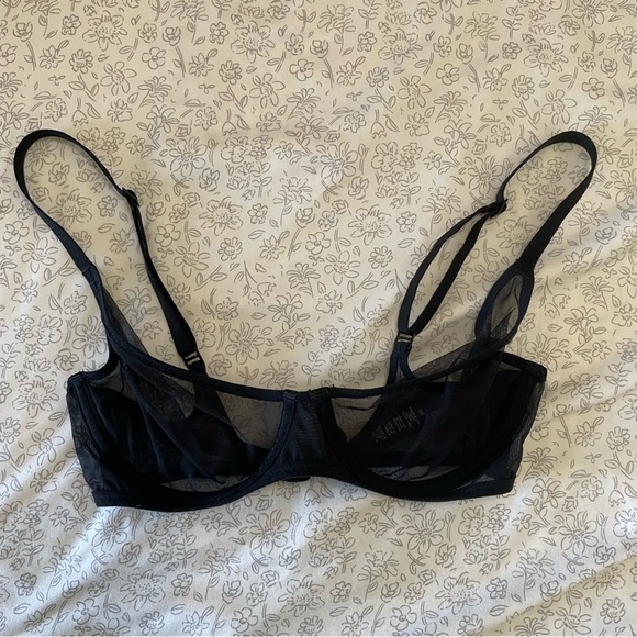 SKIMS | Intimates & Sleepwear | Skims Sheer Black Balconette Underwire ...